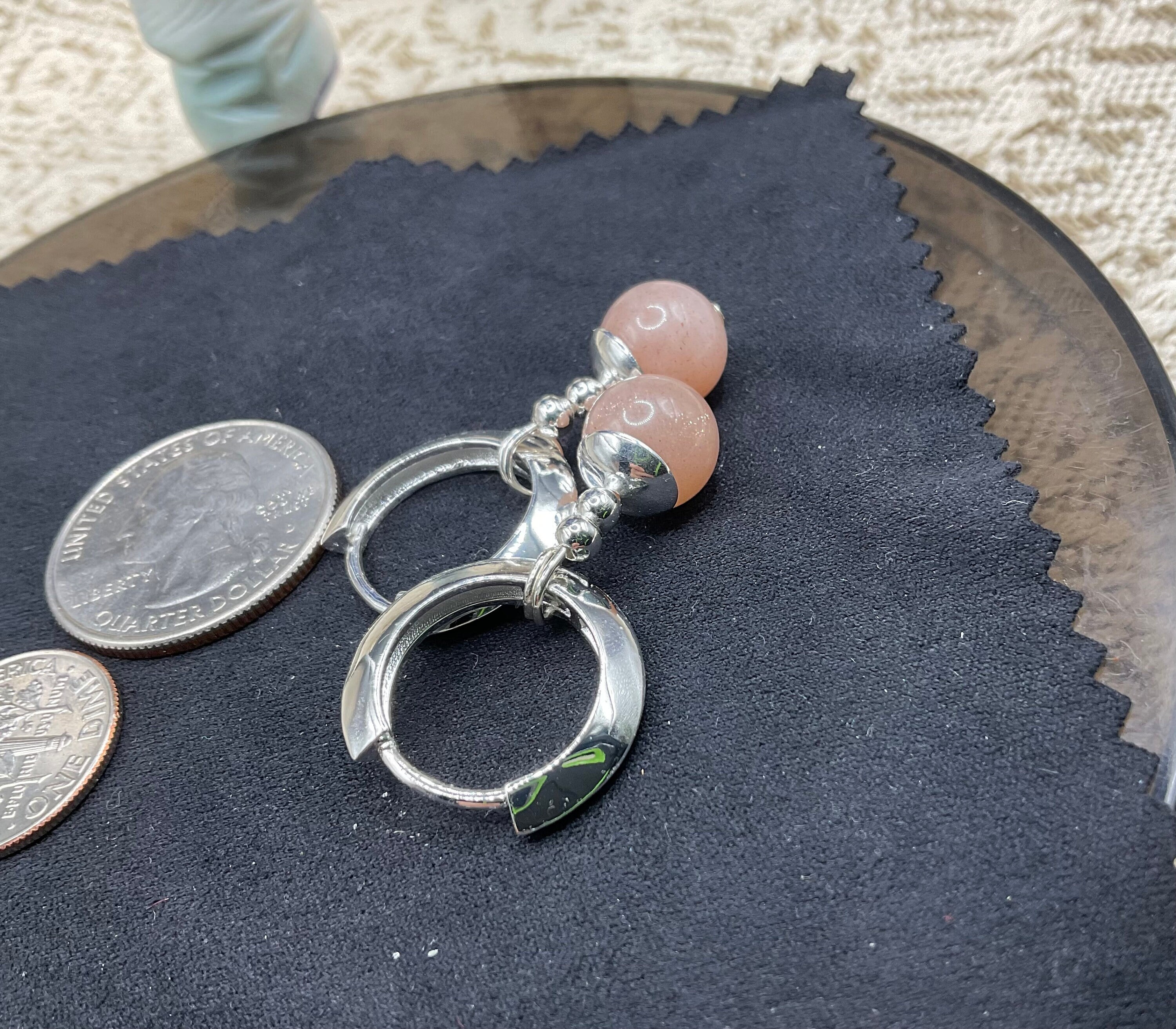 Dragon Ball Z Inspired Potara Earrings, Peach Moonstone With 17mm ...