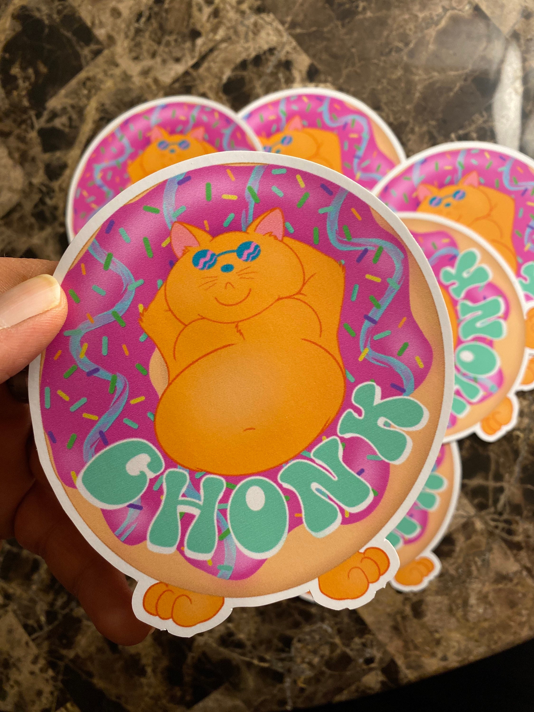 Chonk Sticker Fat Cat Sticker Donut Sticker Vinyl - Etsy UK
