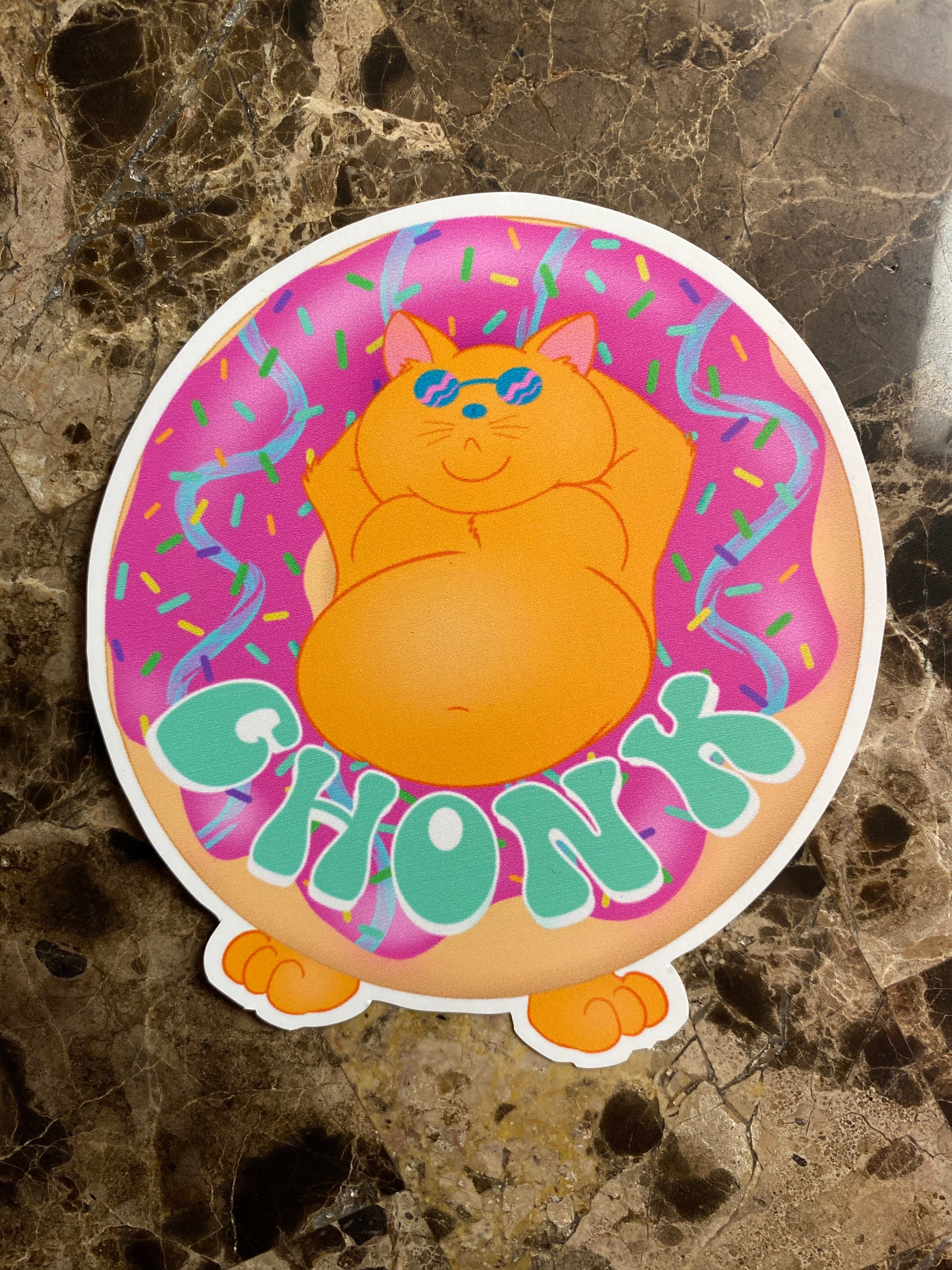 Chonk Sticker Fat Cat Sticker Donut Sticker Vinyl - Etsy UK