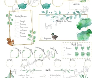 Dnd 5E Character Sheet: Compact Half Sheet - Etsy
