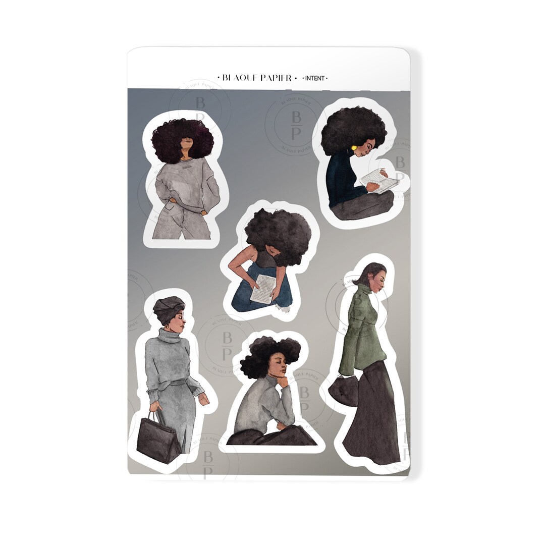 Intent - Sticker Sheet Diary and Calendar Planner African American ...