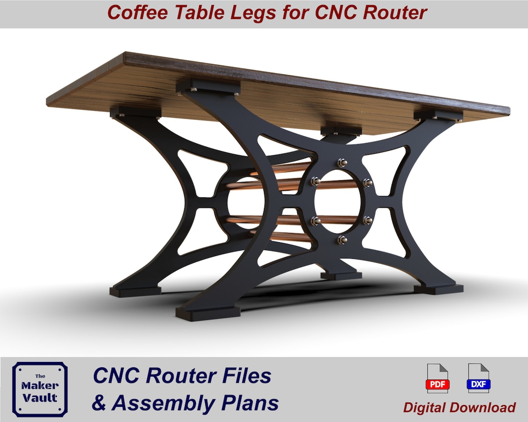CNC Router Files: Coffee Table Legs, Industrial Style Vector Files ...