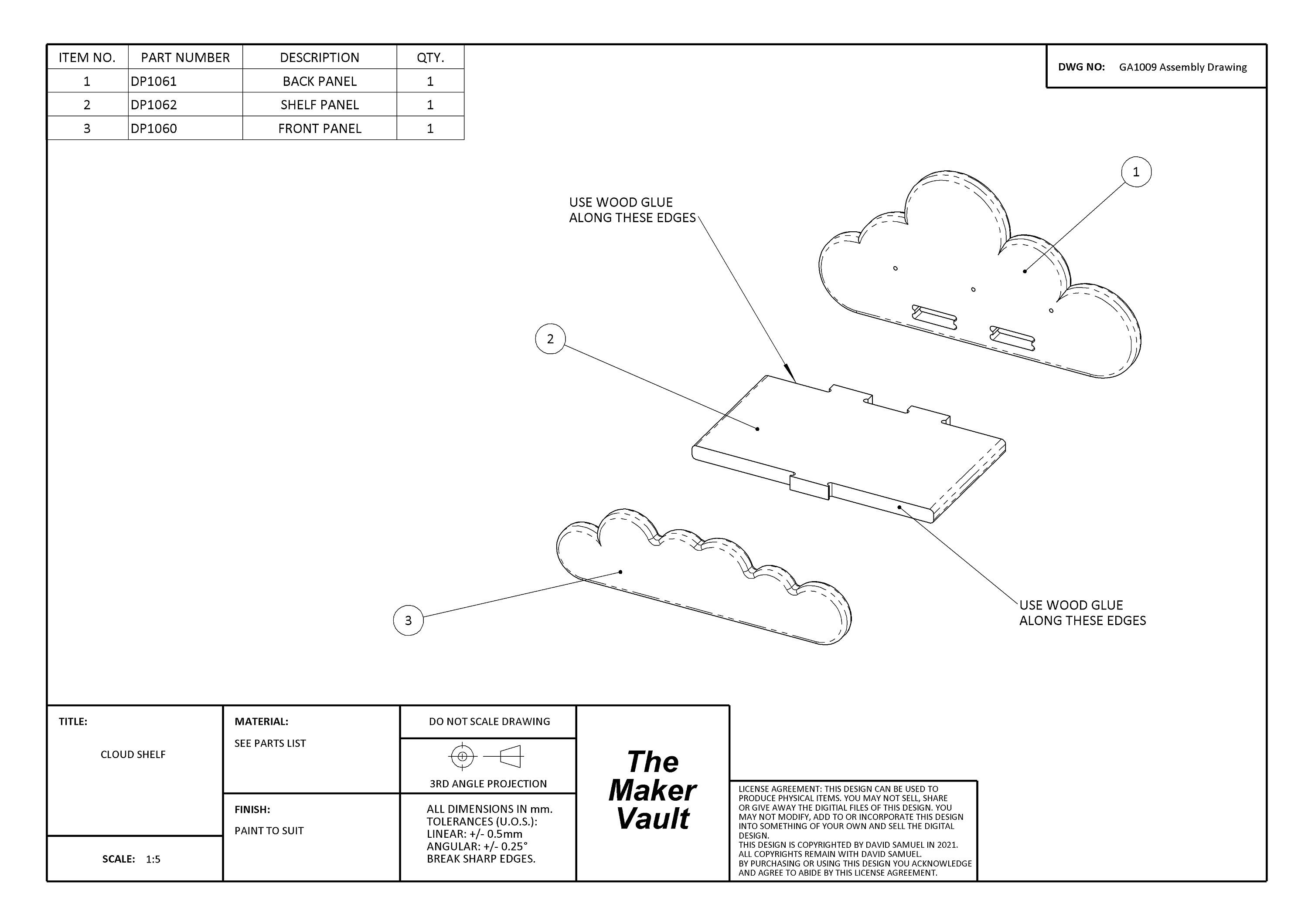CNC Router Files for Cloud Shelf dxf Svg Pdf Vector Files - Etsy