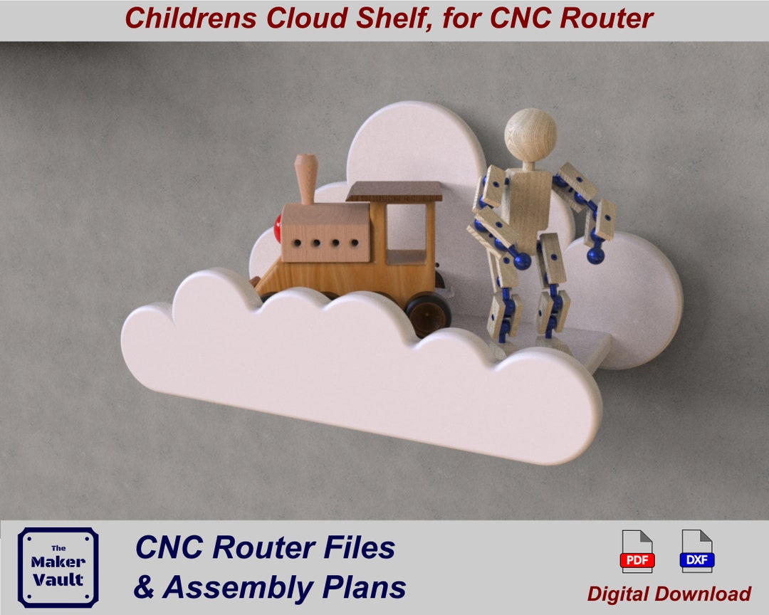 CNC Router Files for Cloud Shelf (dxf, Svg, Pdf Vector Files for CNC ...