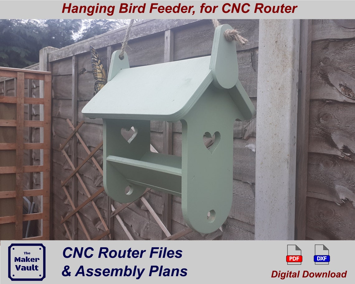 CNC Router Files for Bird Feeder dxf and Pdf Vector Files for - Etsy