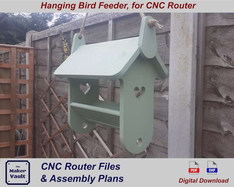 CNC Router Files for Bird Feeder dxf and Pdf Vector Files for CNC ...