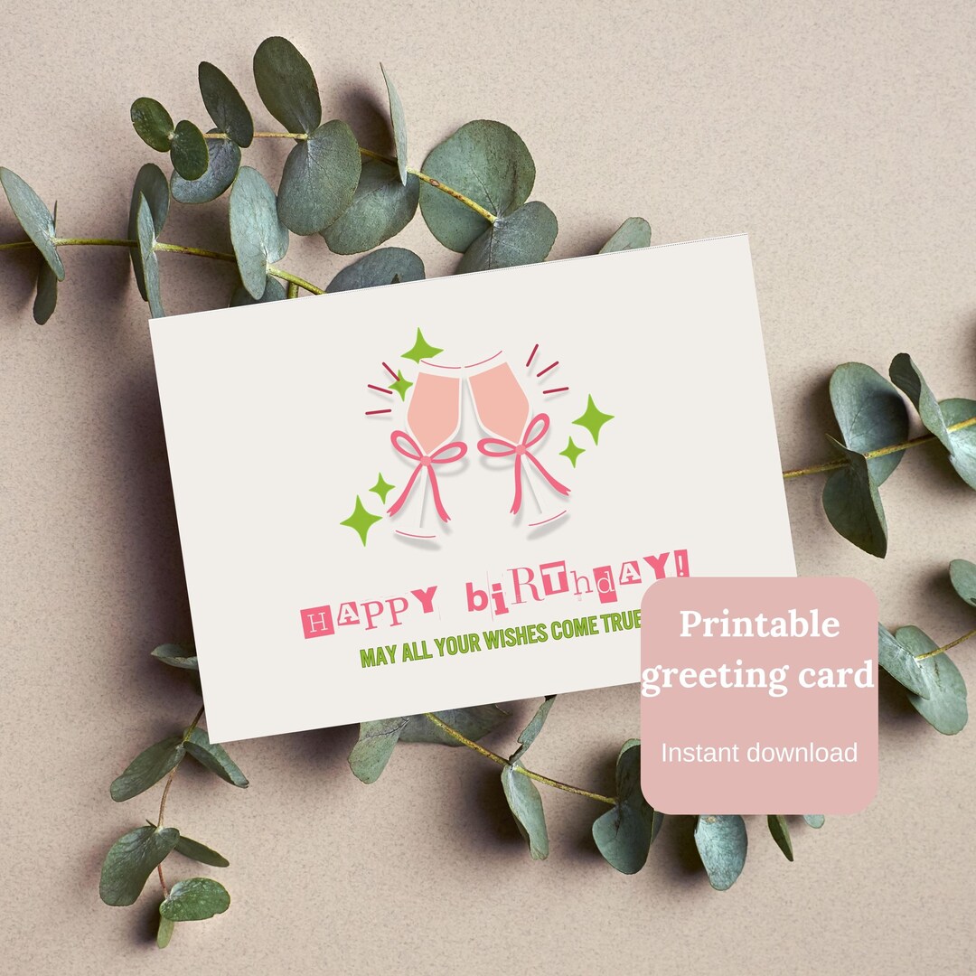 Chin Chin Birthday Card Printable, Happy Birthday Card Digital Download ...