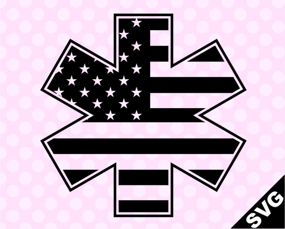 SVG Star of Life With Flag - Etsy