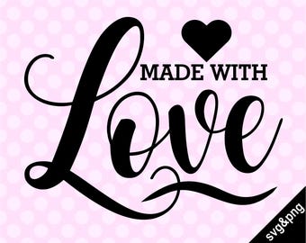 Made With Love SVG - Etsy