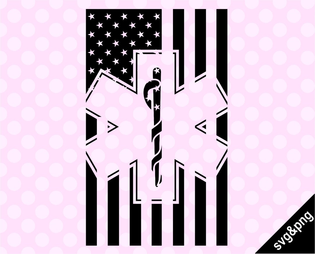 SVG & PNG - Star of Life W/flag - Etsy