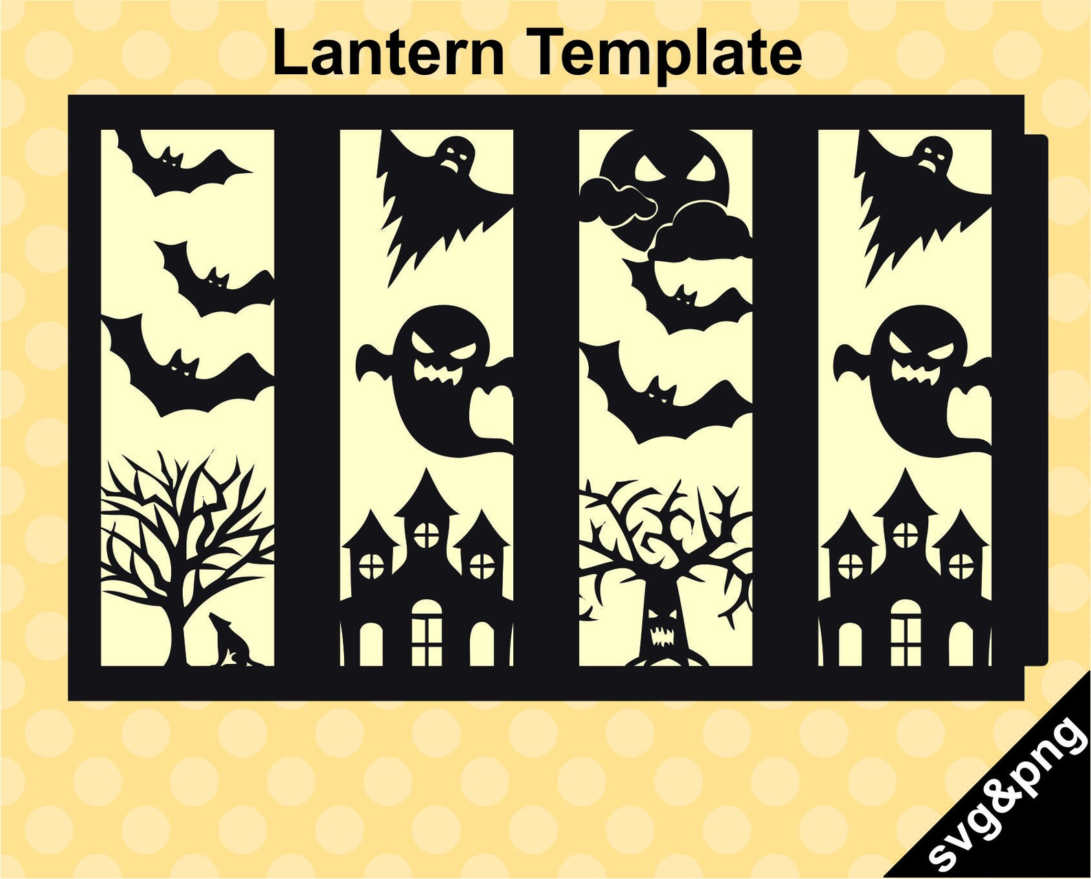 SVG & PNG - Halloween Lantern Template - Etsy