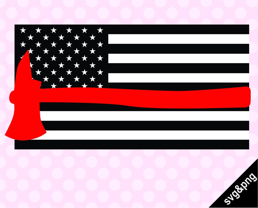 SVG & PNG - Thin Red Line Axe - Etsy