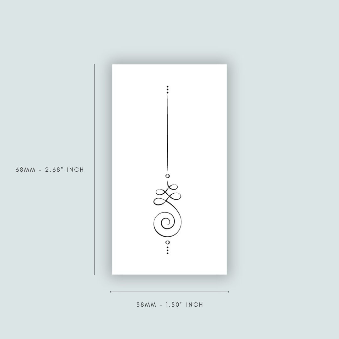 Unalome Fine Line set of 2 Tattoo Lasts 1-2 Weeks Semi-permanent Temporarytattoo - Etsy