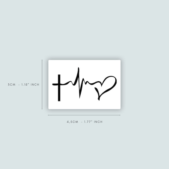 Heart Pulse Faith Tattoo