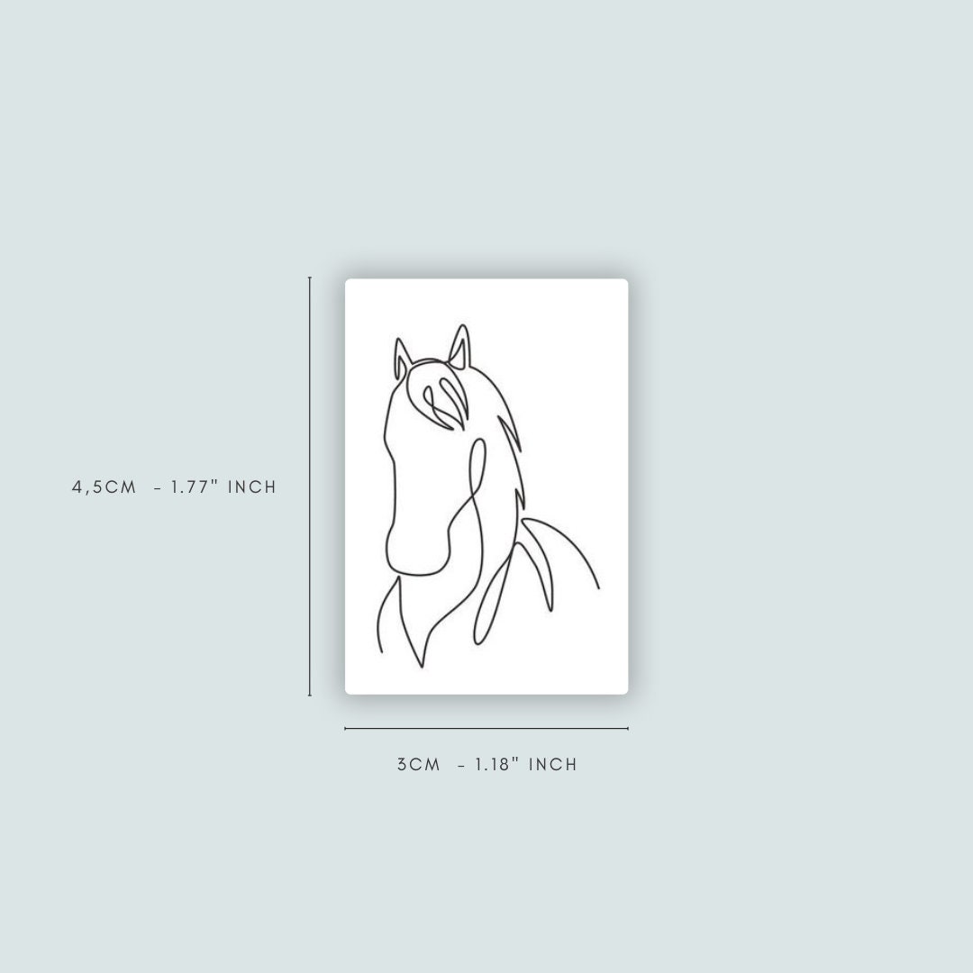 Horse Fine Line (set of 2) | Tattoo Lasts 1-2 Weeks | Semi-permanent ...