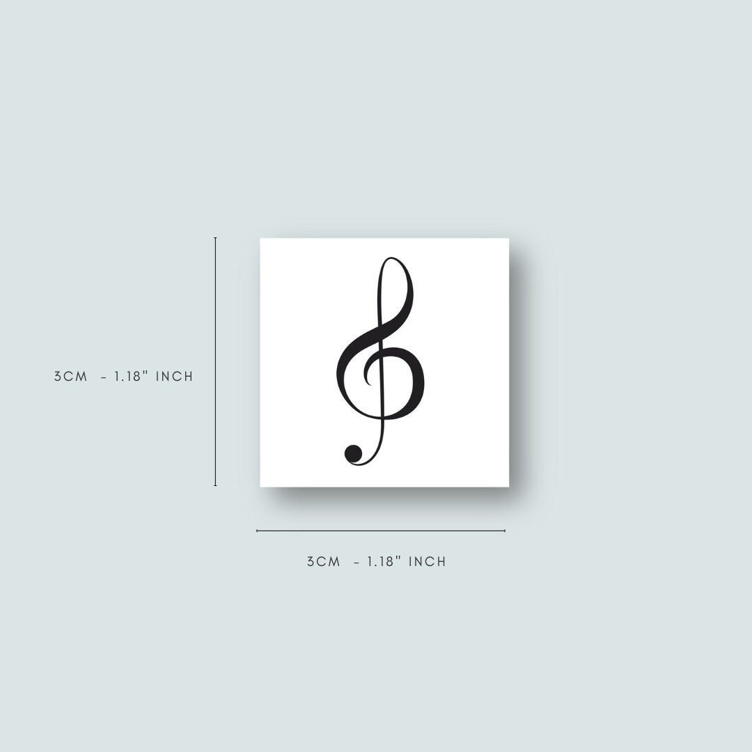 Treble Clef (set of 2) | Tattoo Lasts 1-2 Weeks | Semi-permanent ...