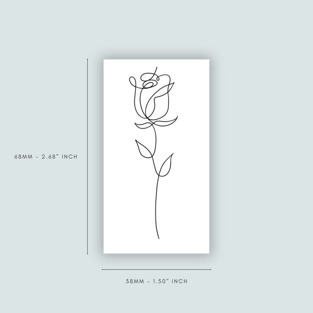 Rose One Lined (set of 2) | Tattoo Lasts 1-2 Weeks | Semi-permanent ...