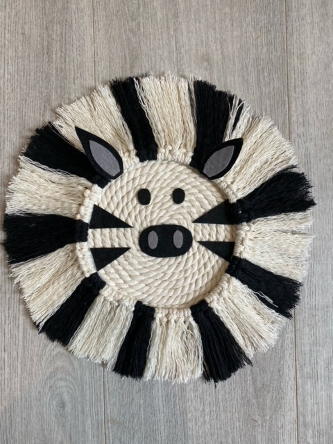 Zebra Macrame Animal Face | Animal Macrame Face | Safari Animal Decor ...