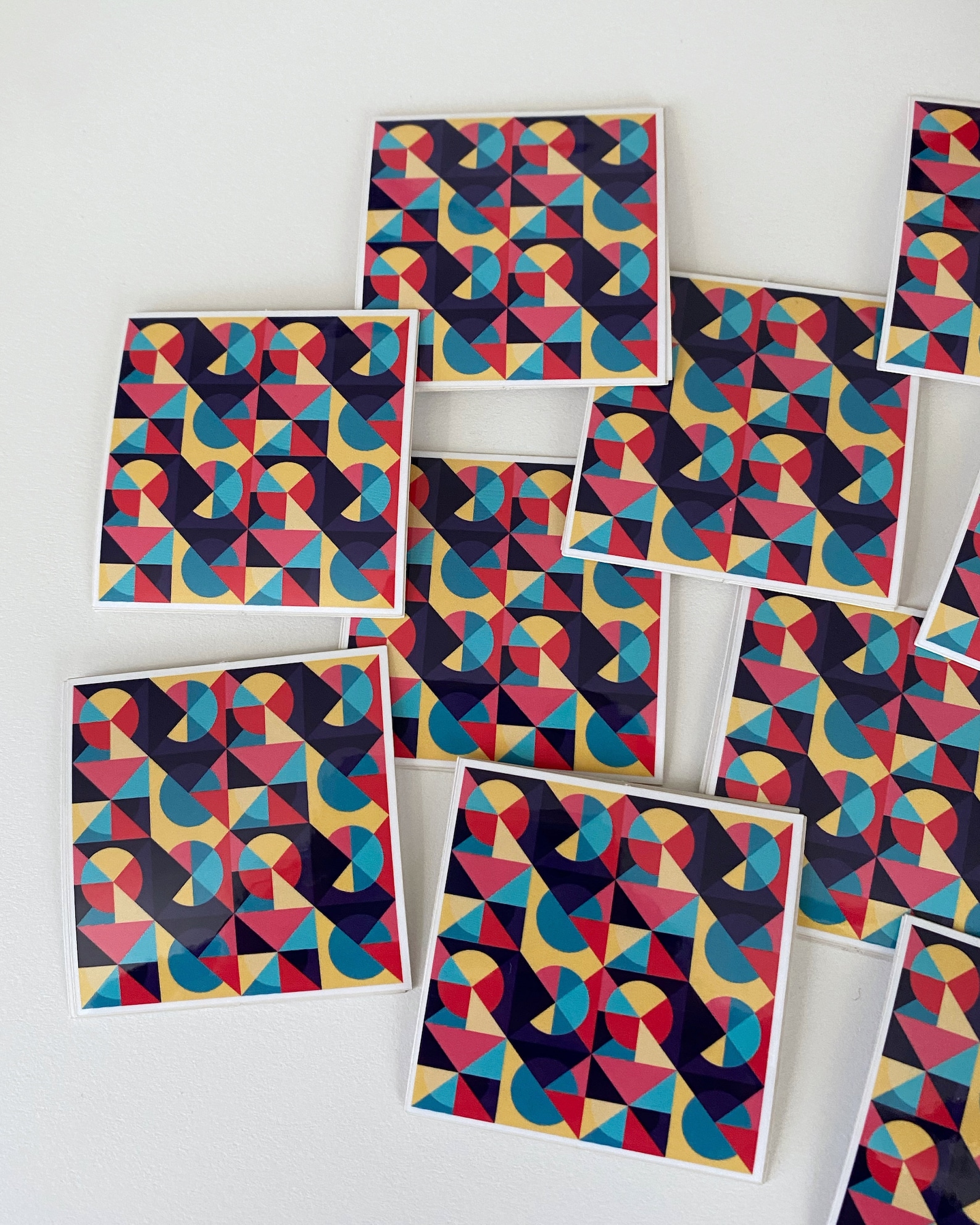 Color Block Geometric Pattern Sticker-laptop Sticker-water Bottle ...