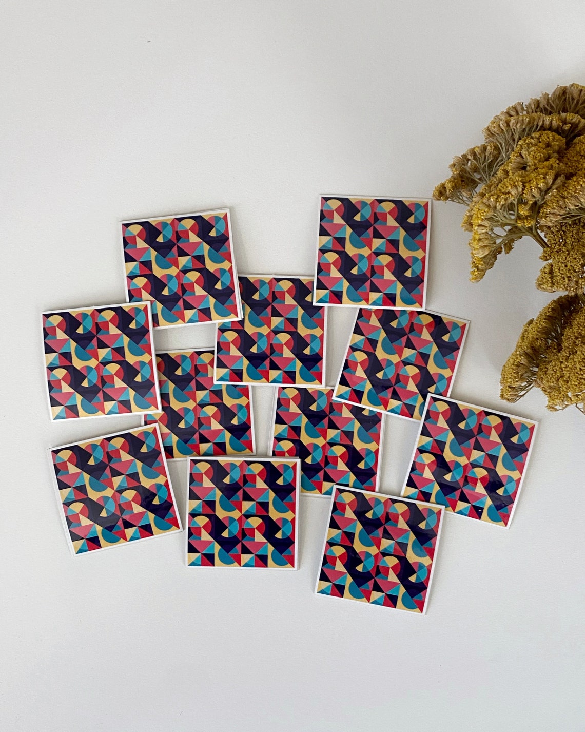 Color Block Geometric Pattern Sticker-laptop Sticker-water Bottle ...