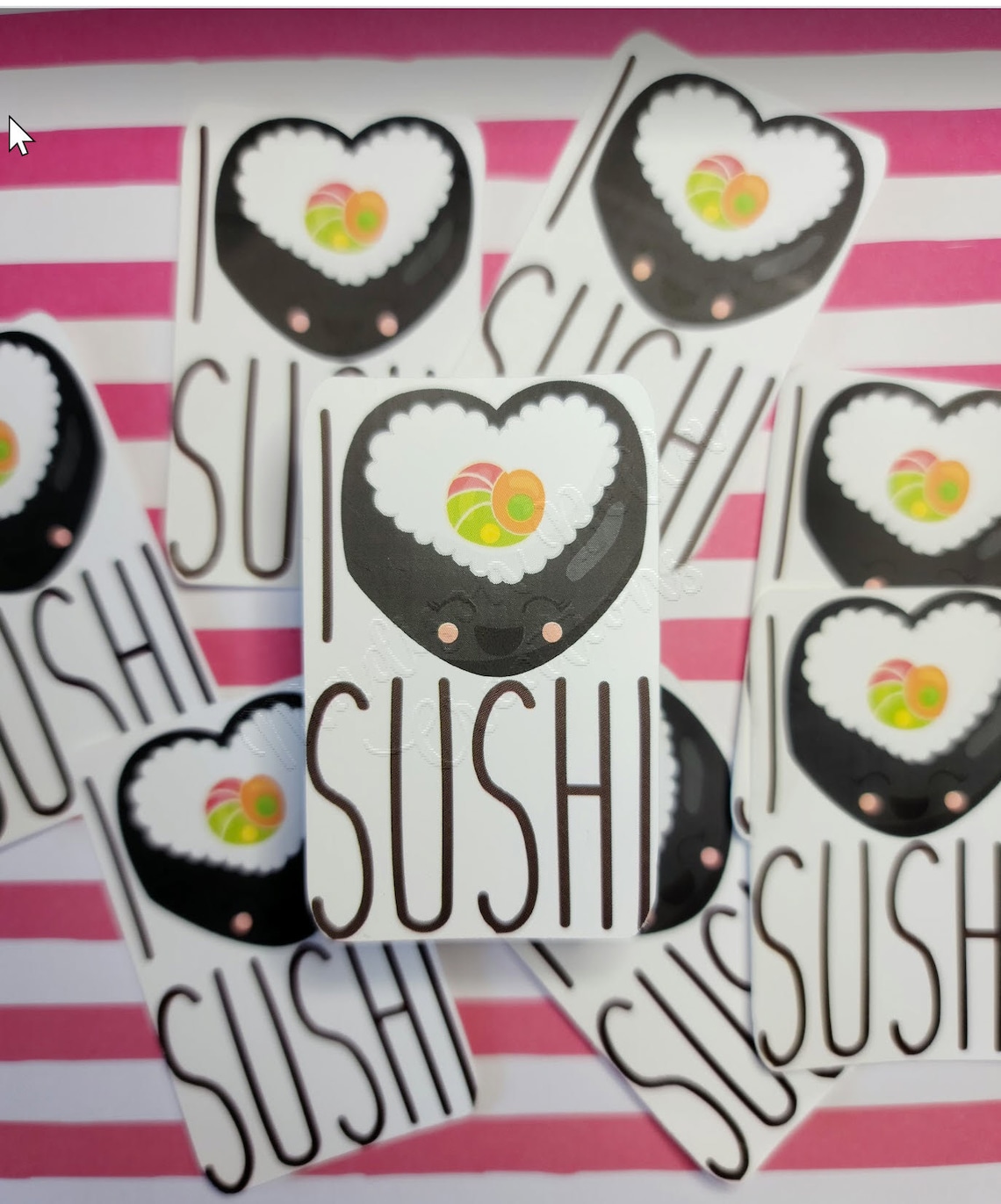 Sushi Sticker| I Love Sushi| Food Sticker, Laptop Decal, Vinyl Sticker ...