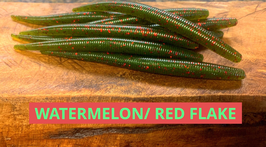 5” Stick Bait Watermelon Red Flake QTY 10 - Etsy
