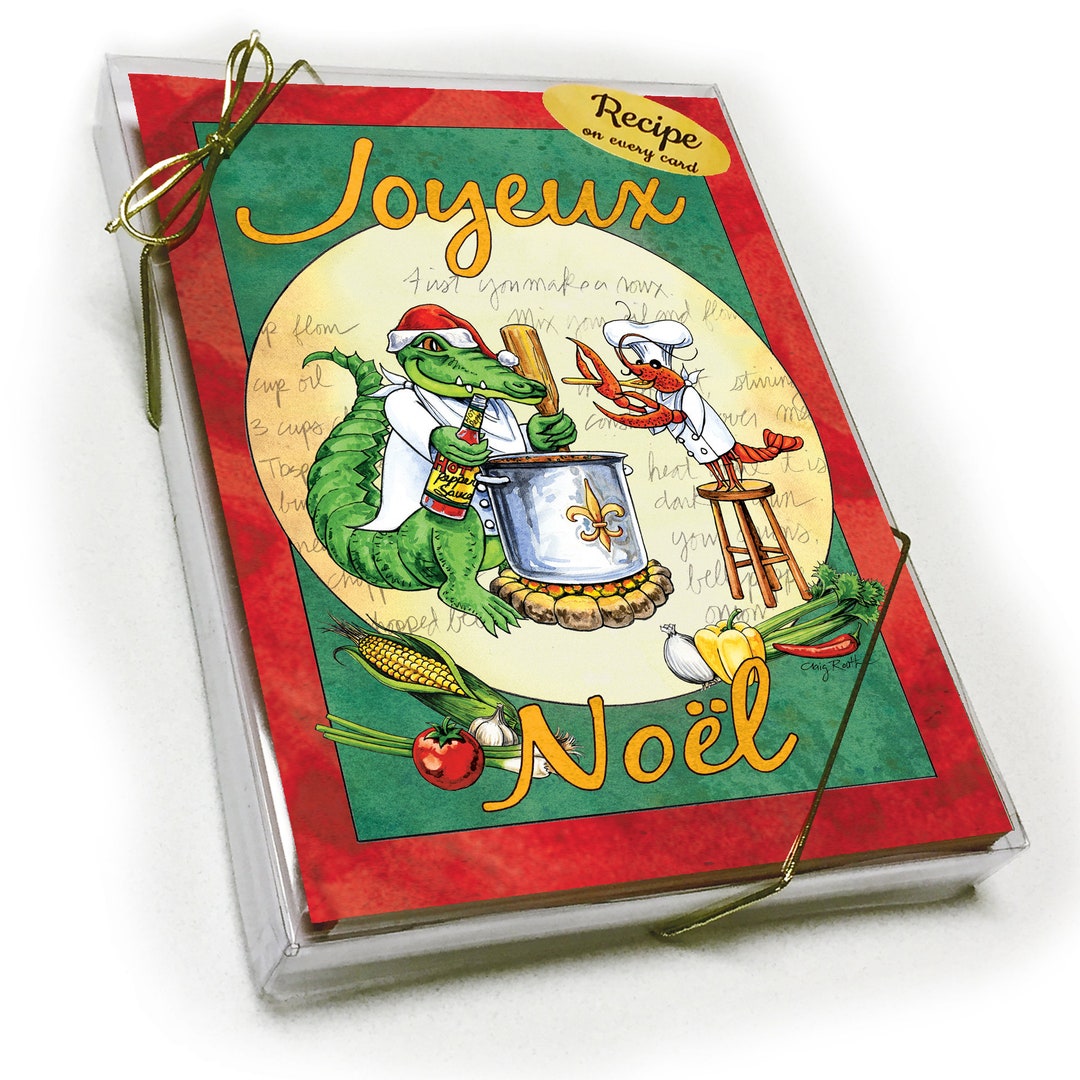 Louisiana Christmas Cards With Recipe - Joyeux Noel Christmas by Artist ...