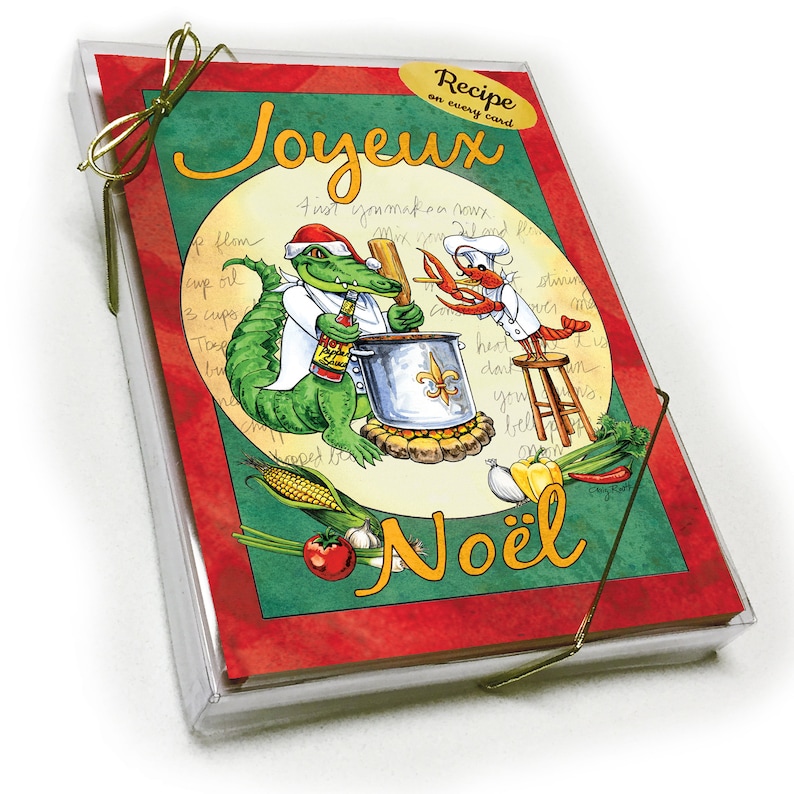 Louisiana Christmas Cards With Recipe Joyeux Noel Christmas by Artist ...
