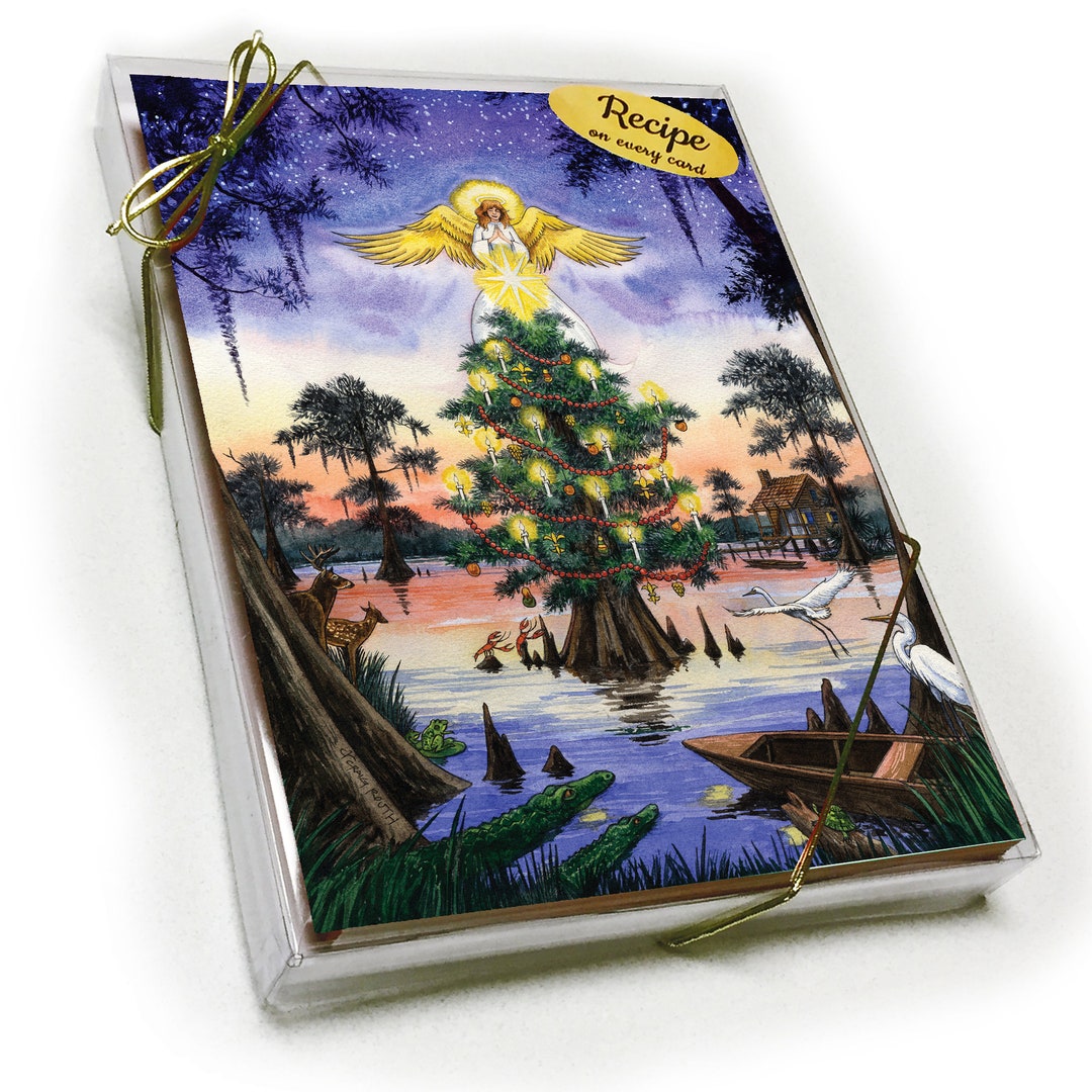 Louisiana Christmas Cards With Recipe - Blue Bayou Angel Christmas by ...