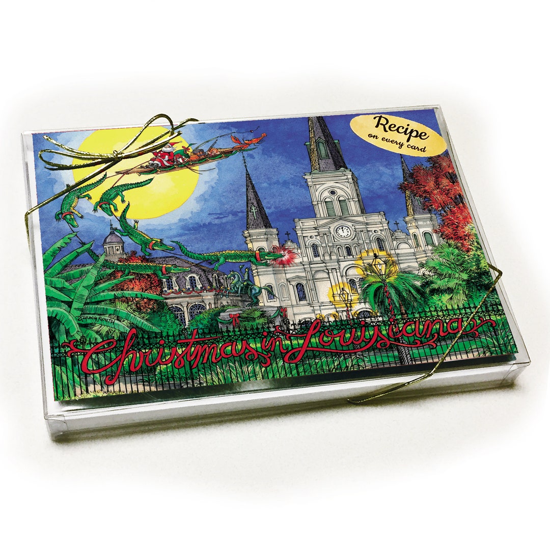 Louisiana Christmas Cards With Recipe - Jackson Square Christmas by ...