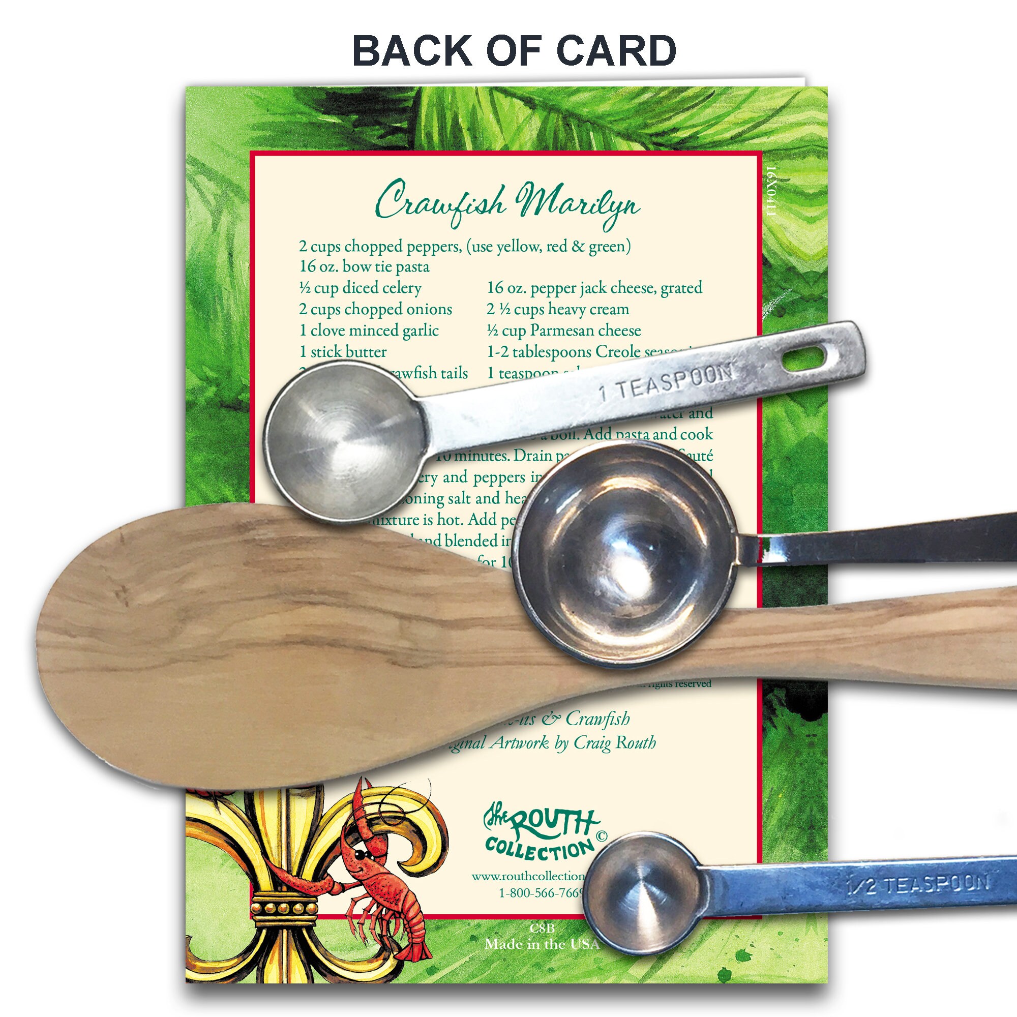 Louisiana Christmas Cards With Recipe - Crawfish Fleur-de-lis Christmas ...