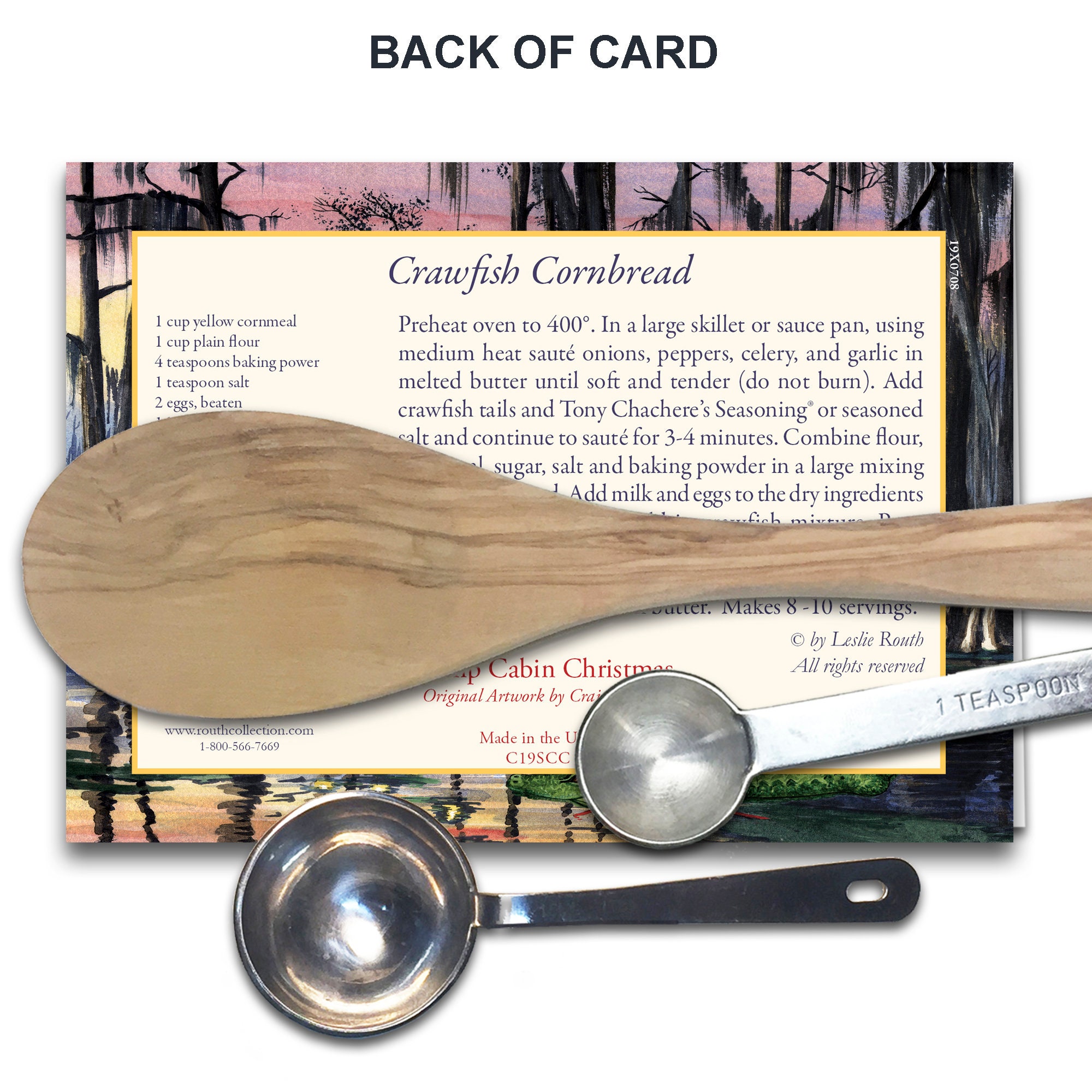 Louisiana Christmas Cards With Recipe - Swamp Cabin Christmas by Artist ...