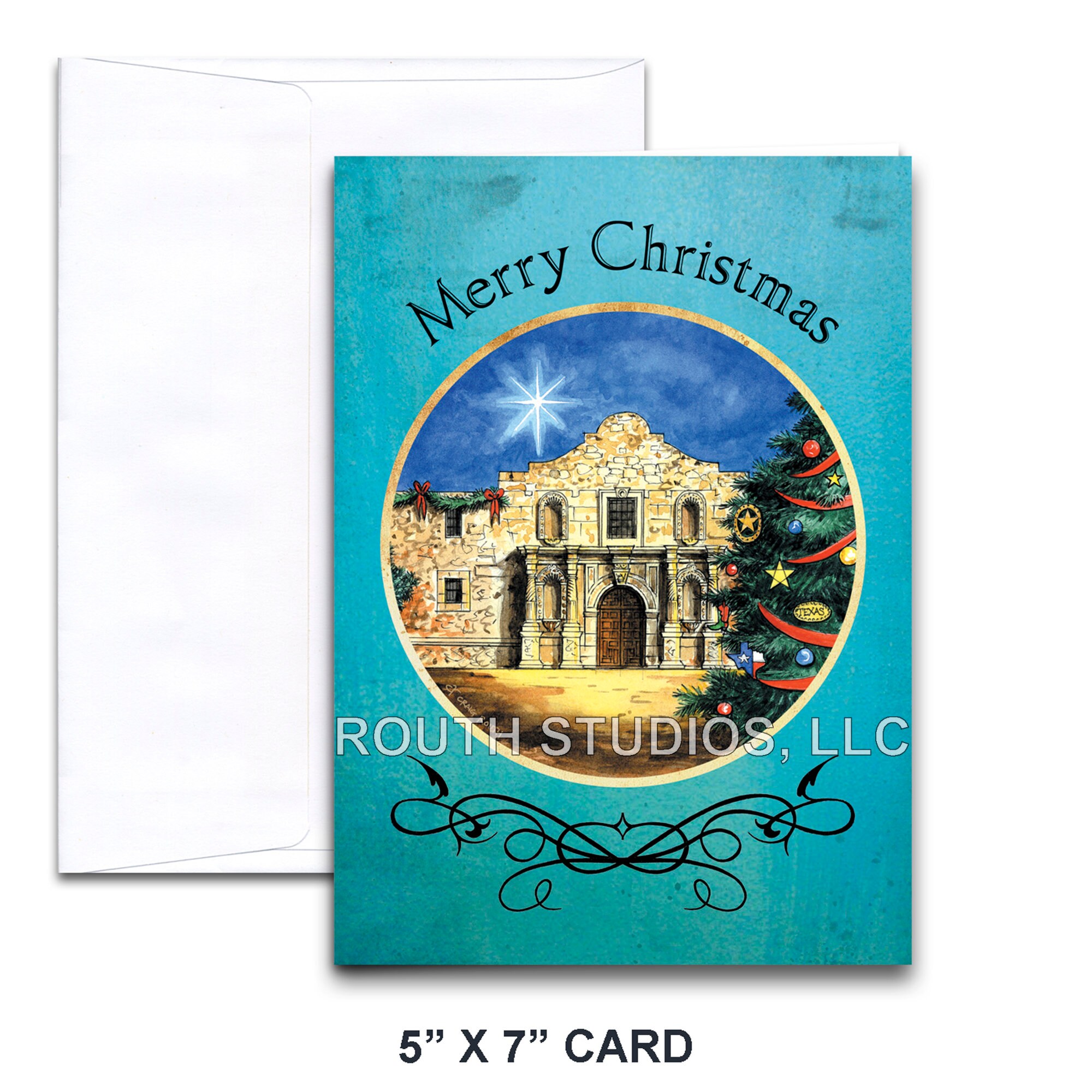 Texas Christmas Cards With Recipe - the Alamo Christmas by Artist Craig ...