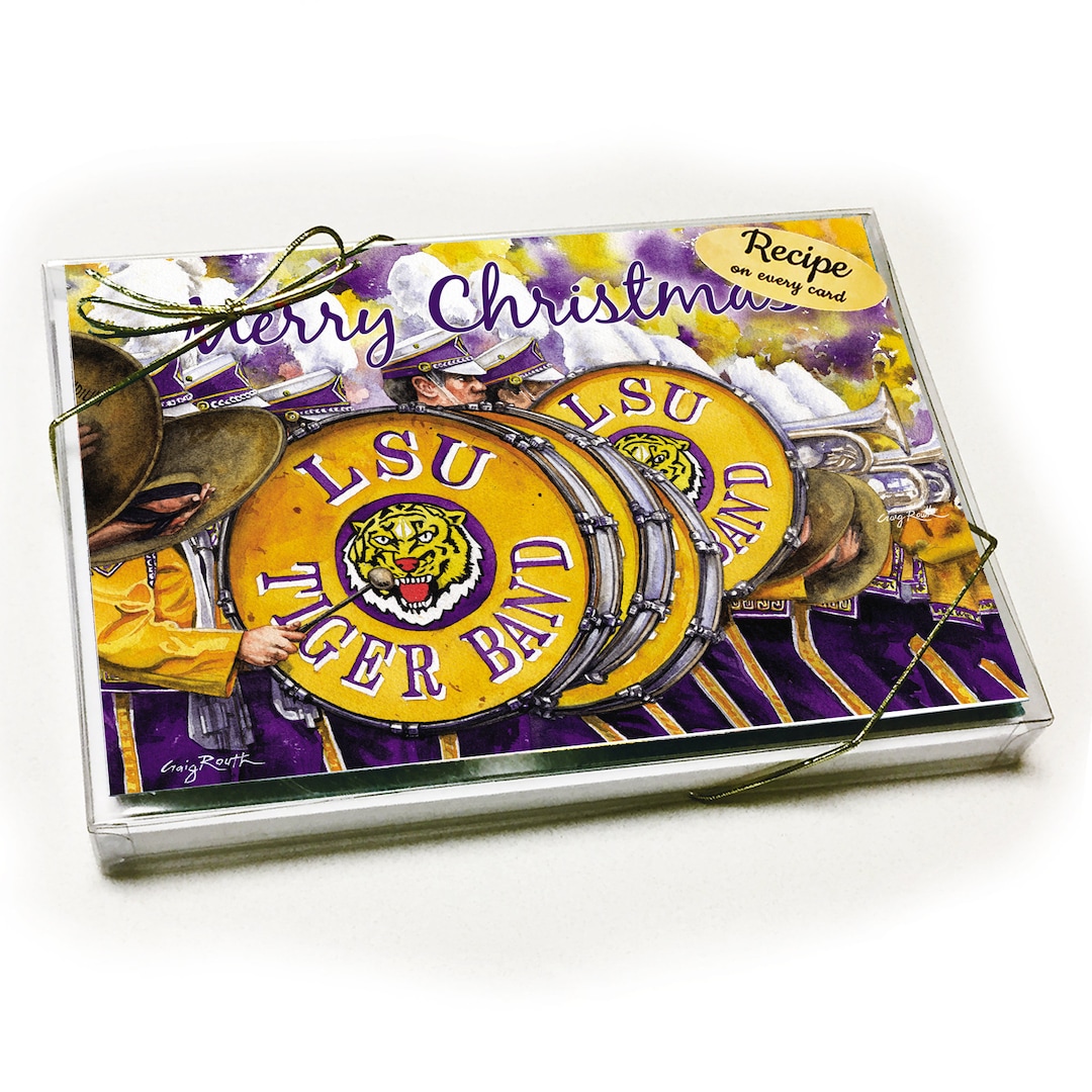 LSU Christmas Cards With Recipe - the Golden Band From Tigerland - Etsy