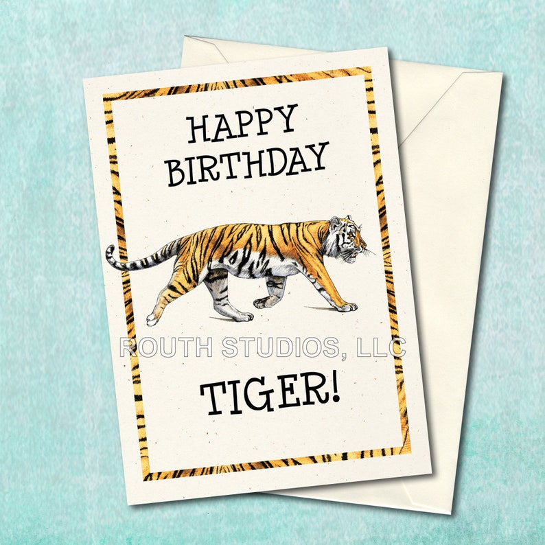 LSU, Louisiana Birthday Card - Tiger Stripes Birthday by Artist, Craig ...