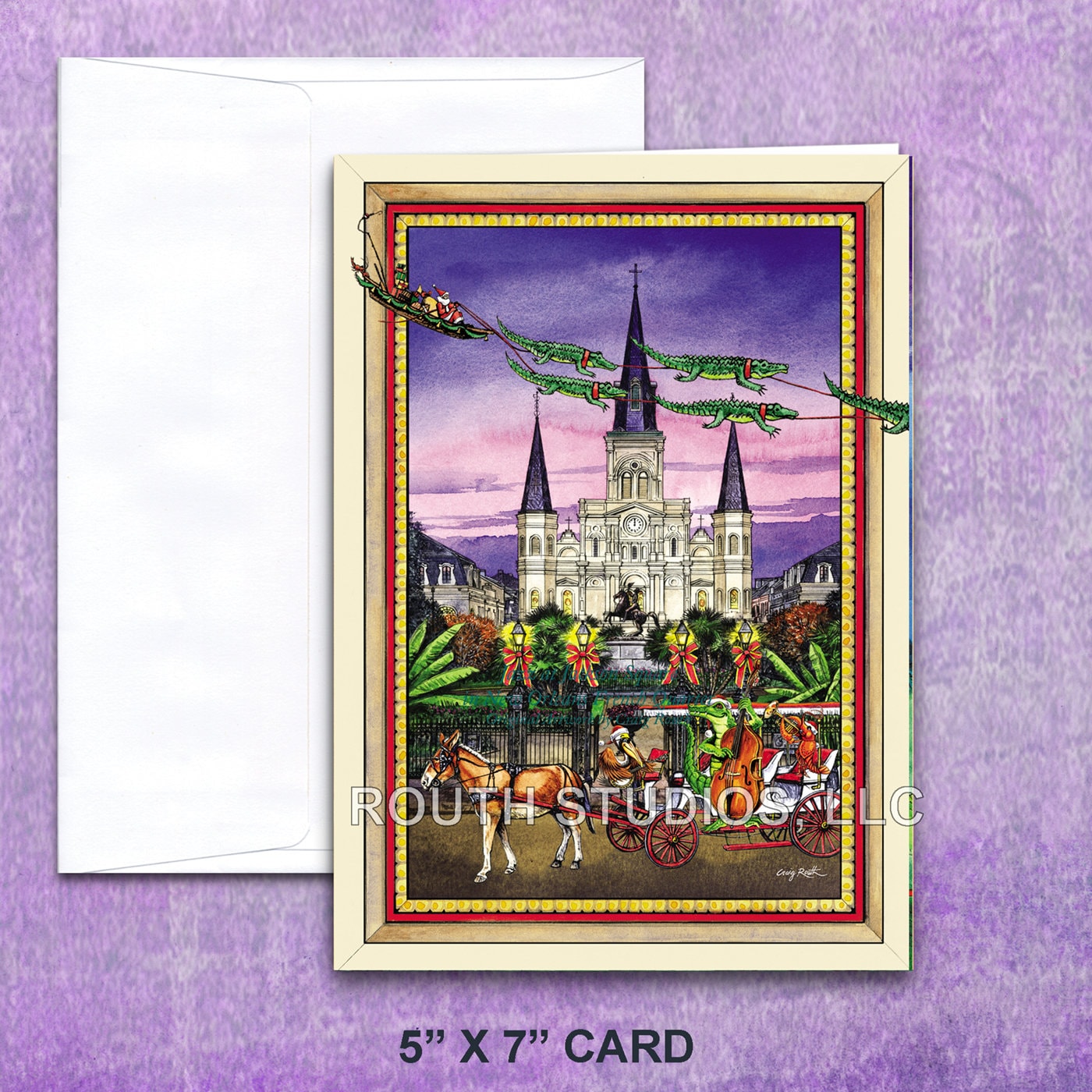 Louisiana Christmas Cards With Recipe - Jazz at Jackson Square, New ...