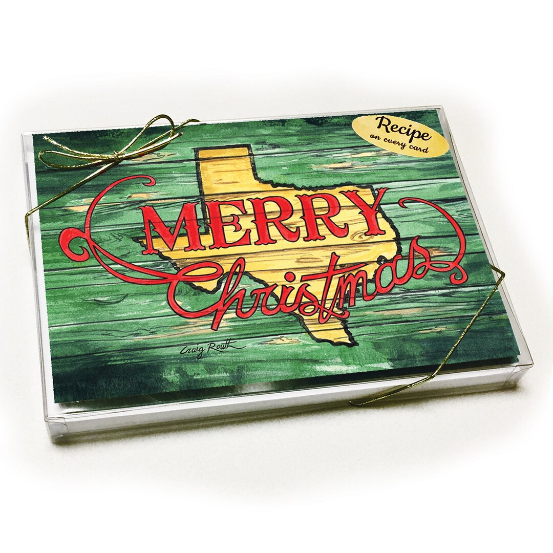 Texas Christmas Cards With Recipe - Texas Merry Christmas by Artist ...
