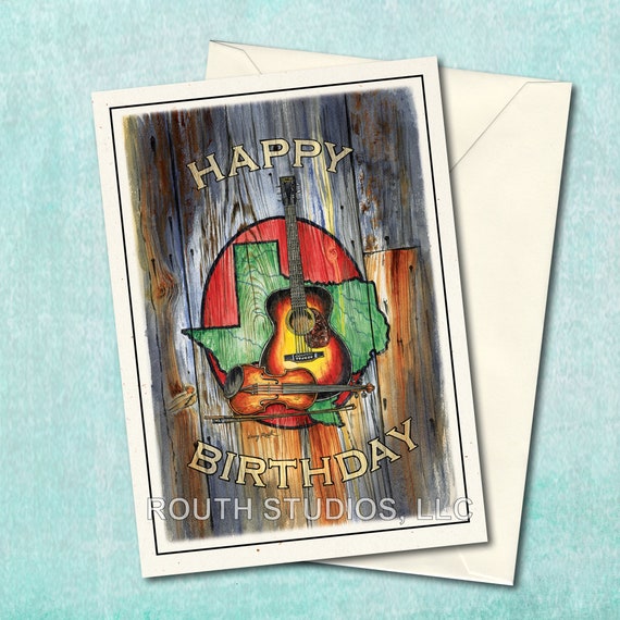 Texas Birthday Card Timeless Texas Birthday by Artist Craig | Etsy