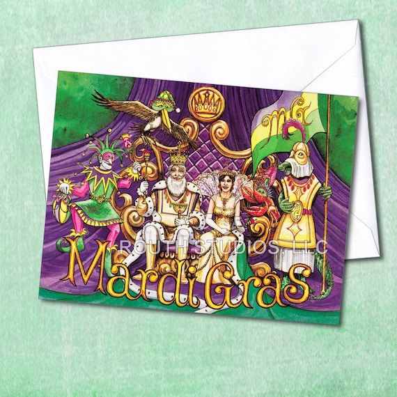 Louisiana Note Cards Mardi Gras Court by Artist Craig Routh | Etsy