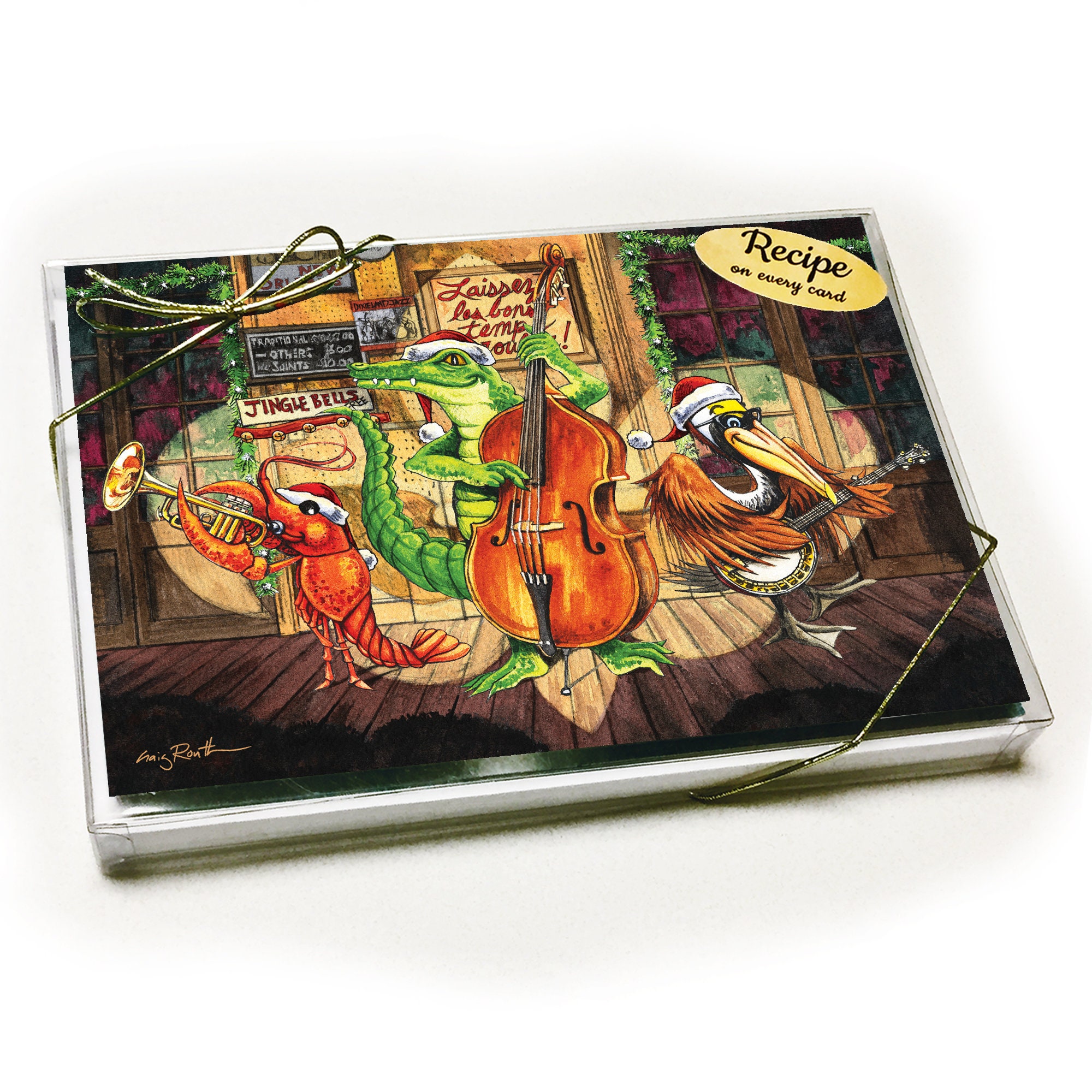 Louisiana Christmas Cards With Recipe - Dixieland Jazz Fleur-de-lis ...