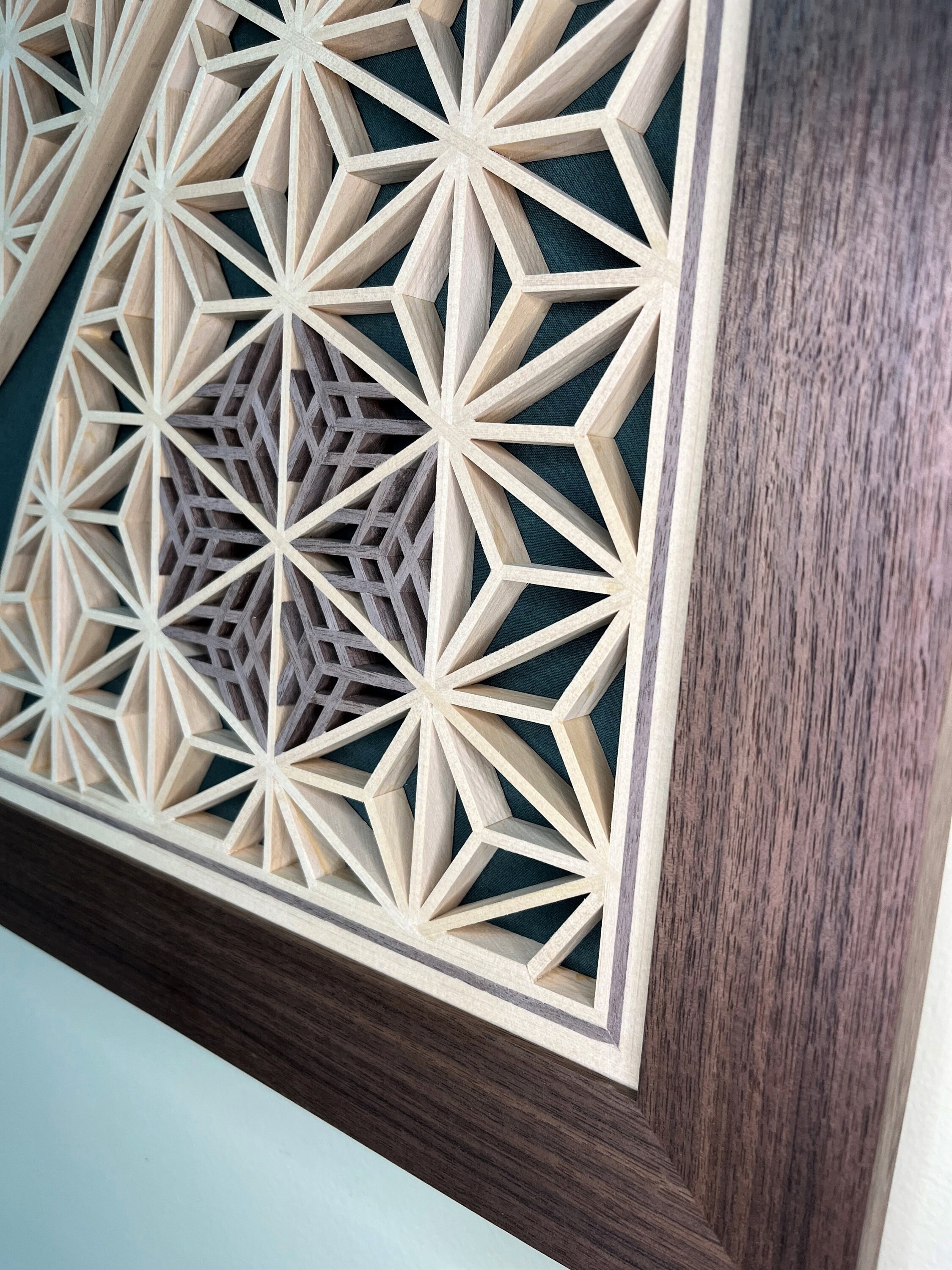 Framed Kumiko Wall Art 16 X 24 Forest Green Background - Etsy