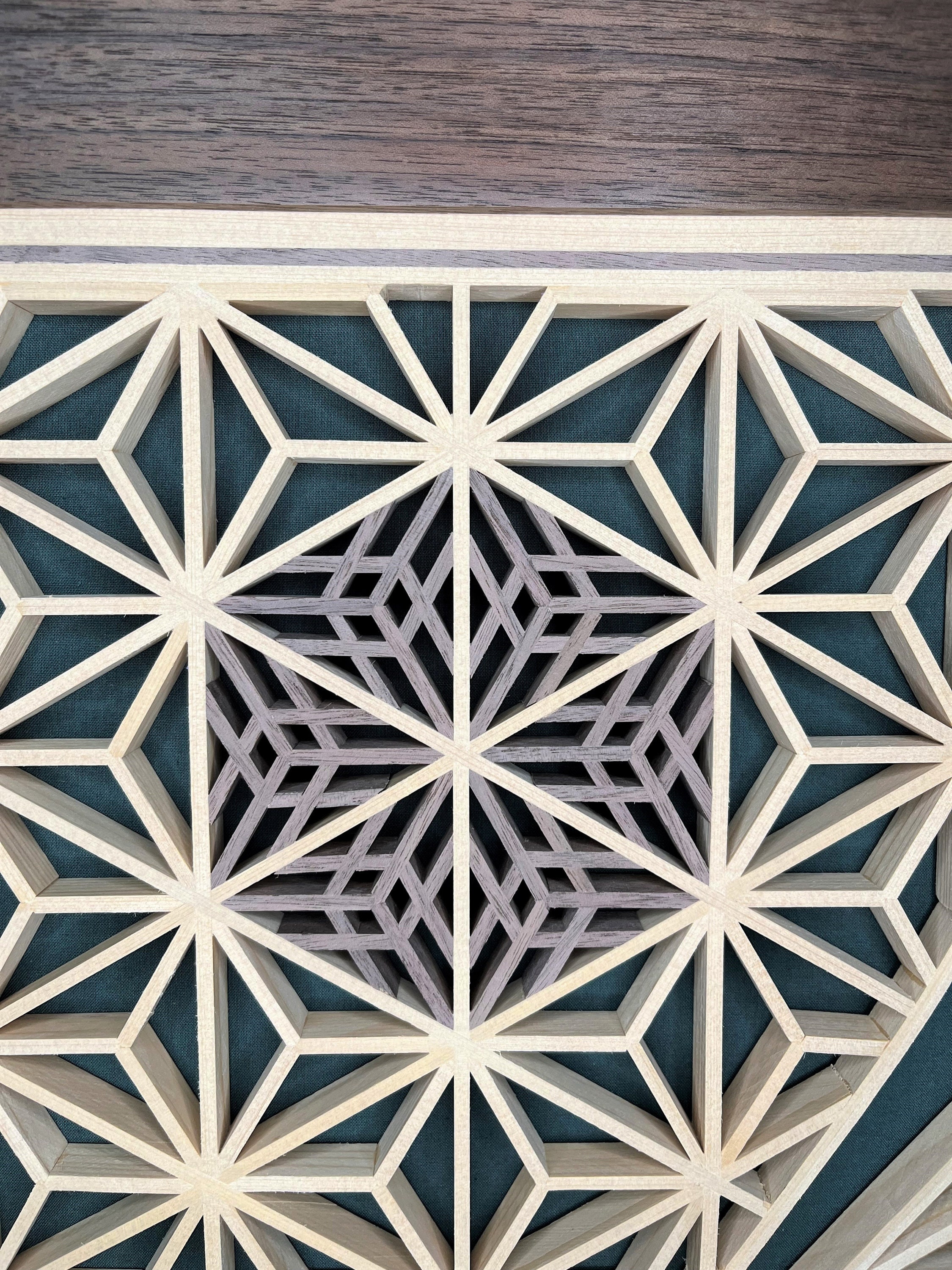 Framed Kumiko Wall Art 16 X 24 Forest Green Background - Etsy