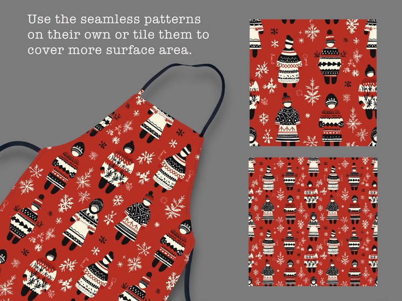 Scandinavian Winter Hygge Block Print Bundle, Traditional Nordic Art ...