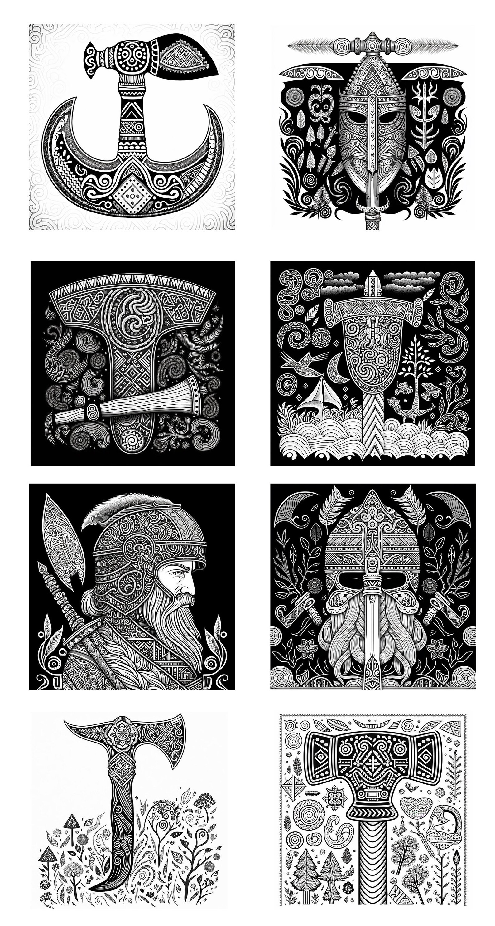 Viking Clip Art Collection - Scandinavian Folk Art, Clip Art, Printable ...