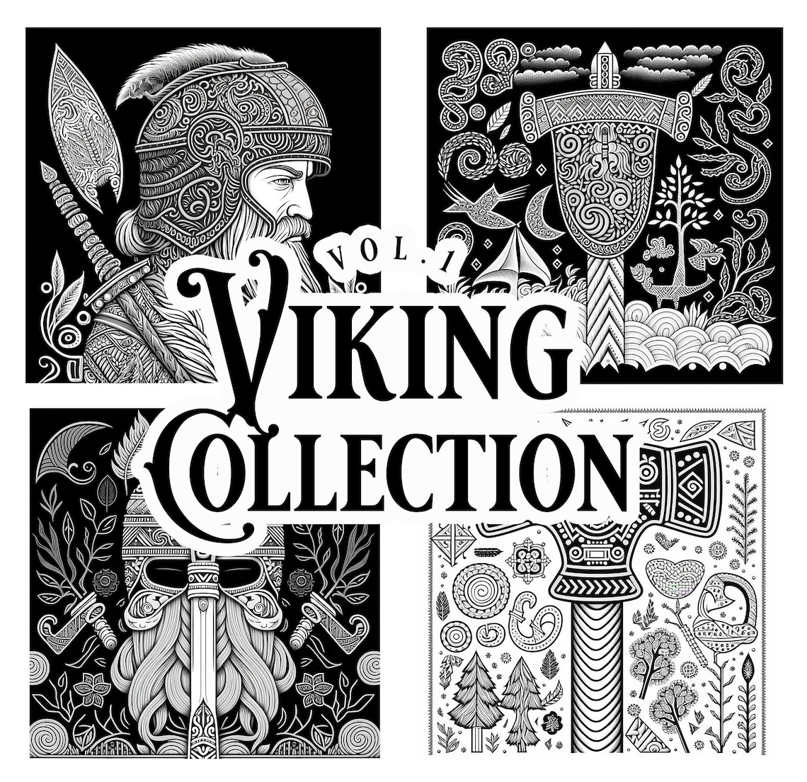 Viking Clip Art Collection Scandinavian Folk Art, Clip Art, Printable ...