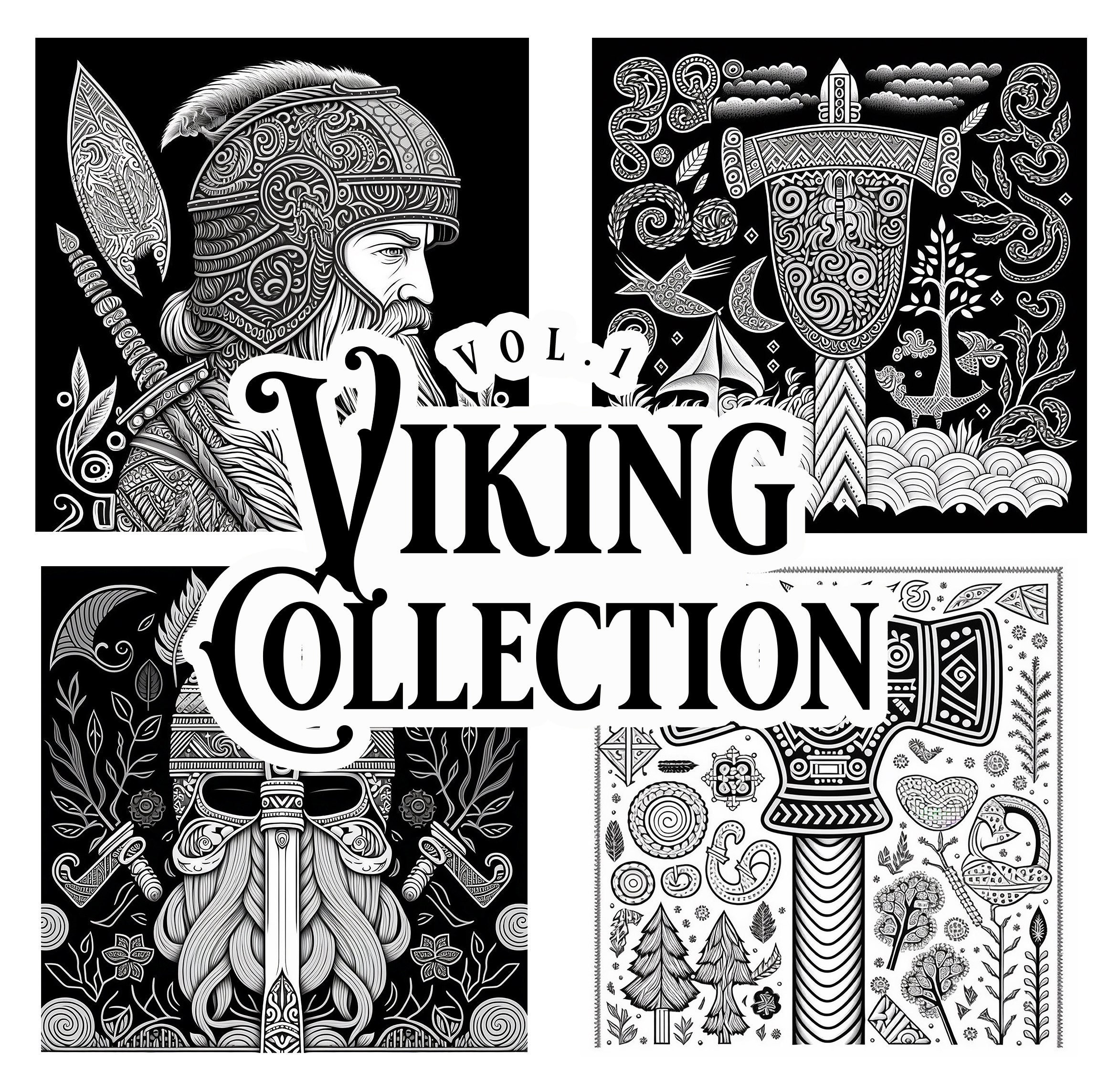 Viking Clip Art Collection - Scandinavian Folk Art, Clip Art, Printable ...