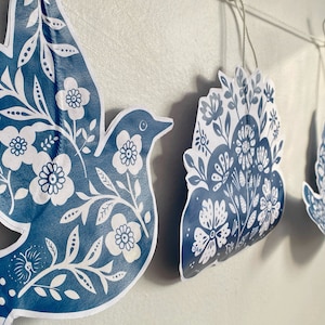 Folk Art Bird Mobile Kit: Paper Cut-out Garland (digital Download) - Etsy