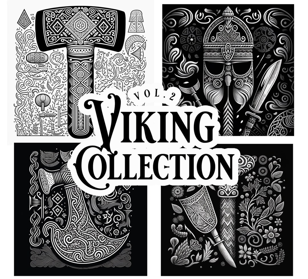 Viking Clip Art Vol. 2 - Helmets and Hammers, Viking Decor, Viking Art ...