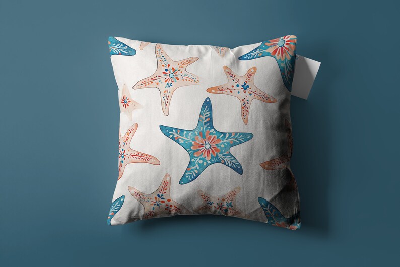 20 Scandinavian Seaside Beauty Seamless Pattern Bundle, Folk Art ...