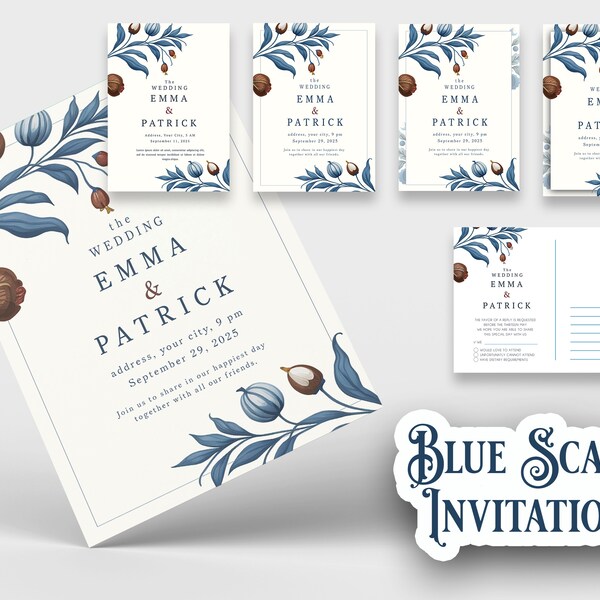 Folk Wedding Invite - Etsy